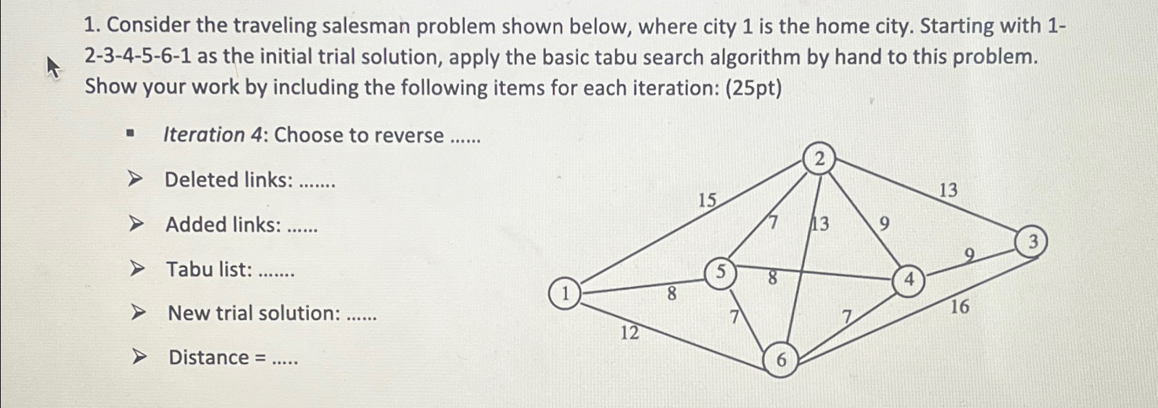 Solved Consider the traveling salesman problem shown below, | Chegg.com
