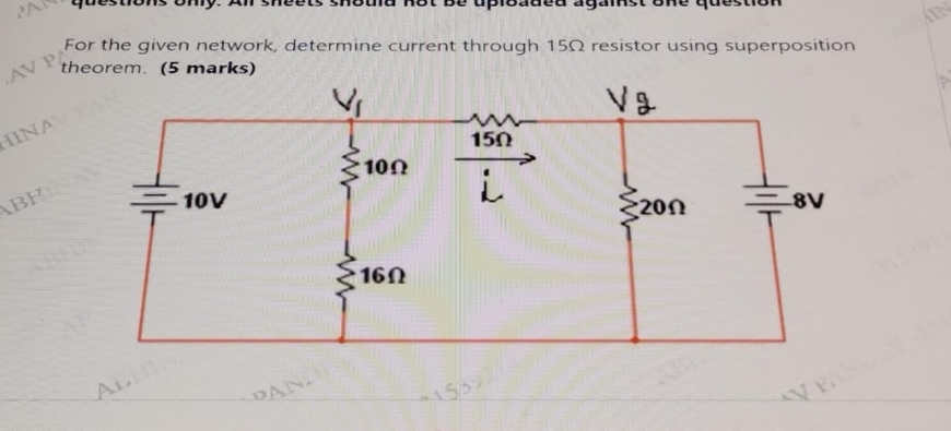 Solved For The Given Network Determine Current Through 15Ω