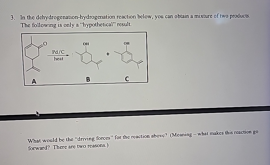 Solved In the dehydrogenation-hydrogenation reaction below, | Chegg.com