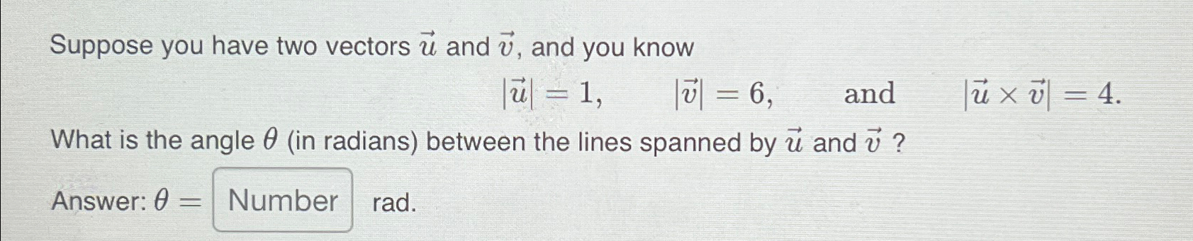Solved Suppose you have two vectors vec(u) ﻿and vec(v), ﻿and | Chegg.com