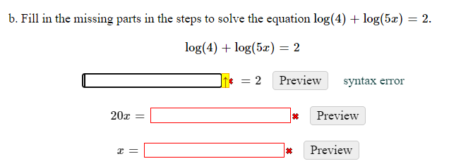 Solved b. ﻿Fill in the missing parts in the steps to solve | Chegg.com