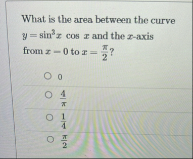 Solved What is the area between the curve y=sin3xcosx ﻿and | Chegg.com