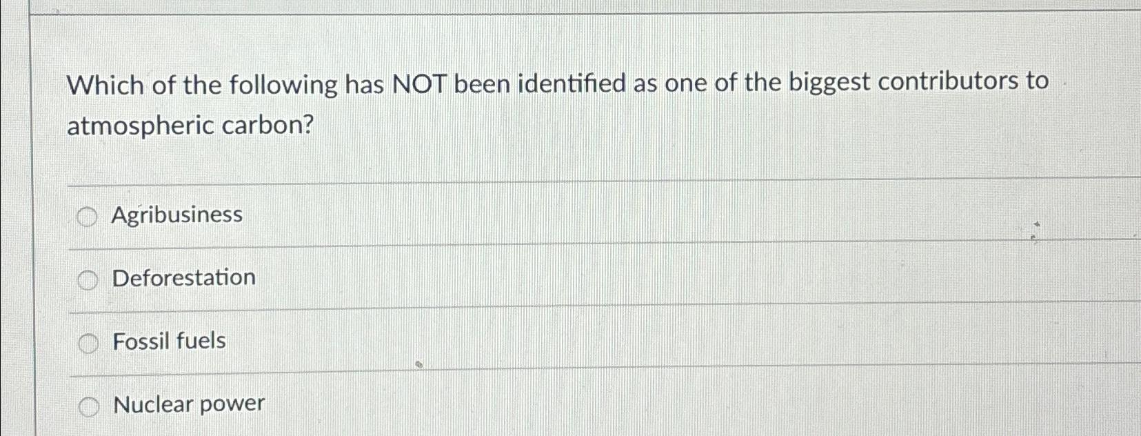 Solved Which of the following has NOT been identified as one | Chegg.com