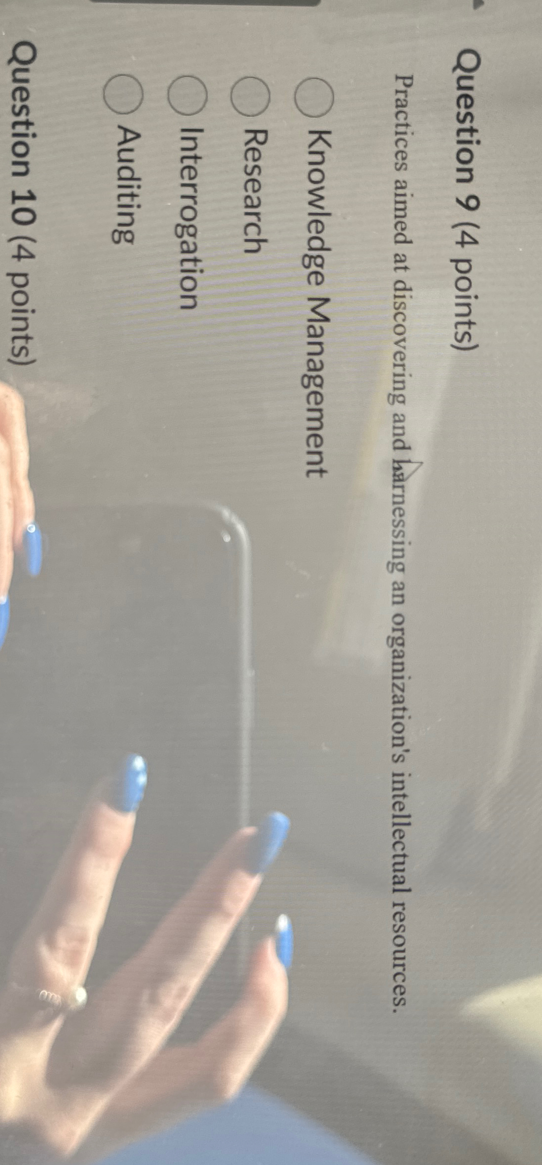 Solved Question 9 (4 ﻿points)Practices aimed at discovering | Chegg.com