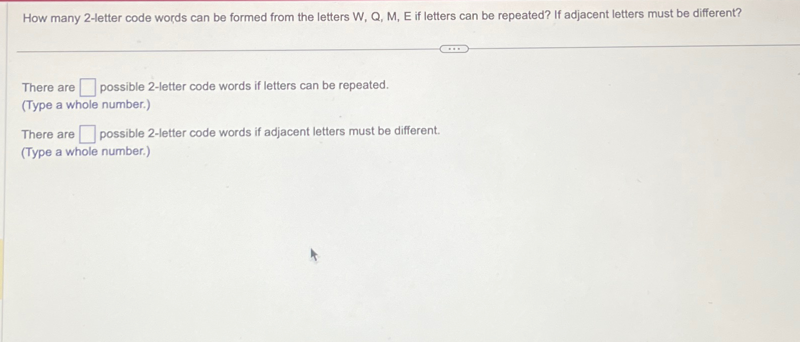 Solved How many 2-letter code words can be formed from the | Chegg.com