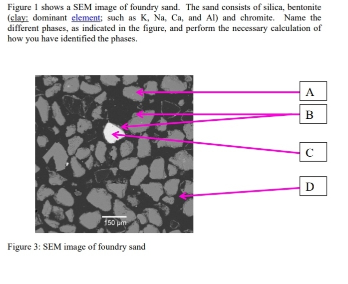 Solved Figure 1 ﻿shows a SEM image of foundry sand. The sand | Chegg.com