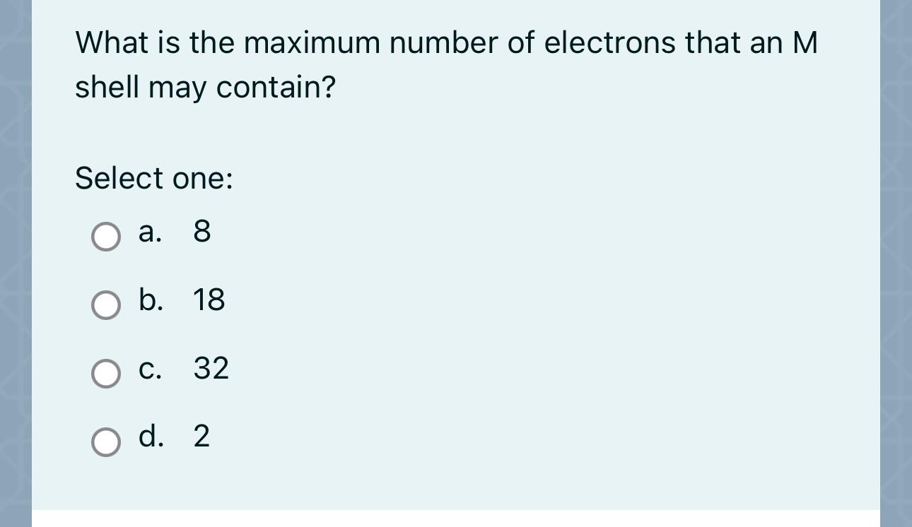 Solved What is the maximum number of electrons that an M | Chegg.com