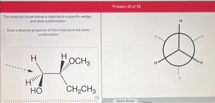 Solved Starting from the wedge-and-dash structure below | Chegg.com