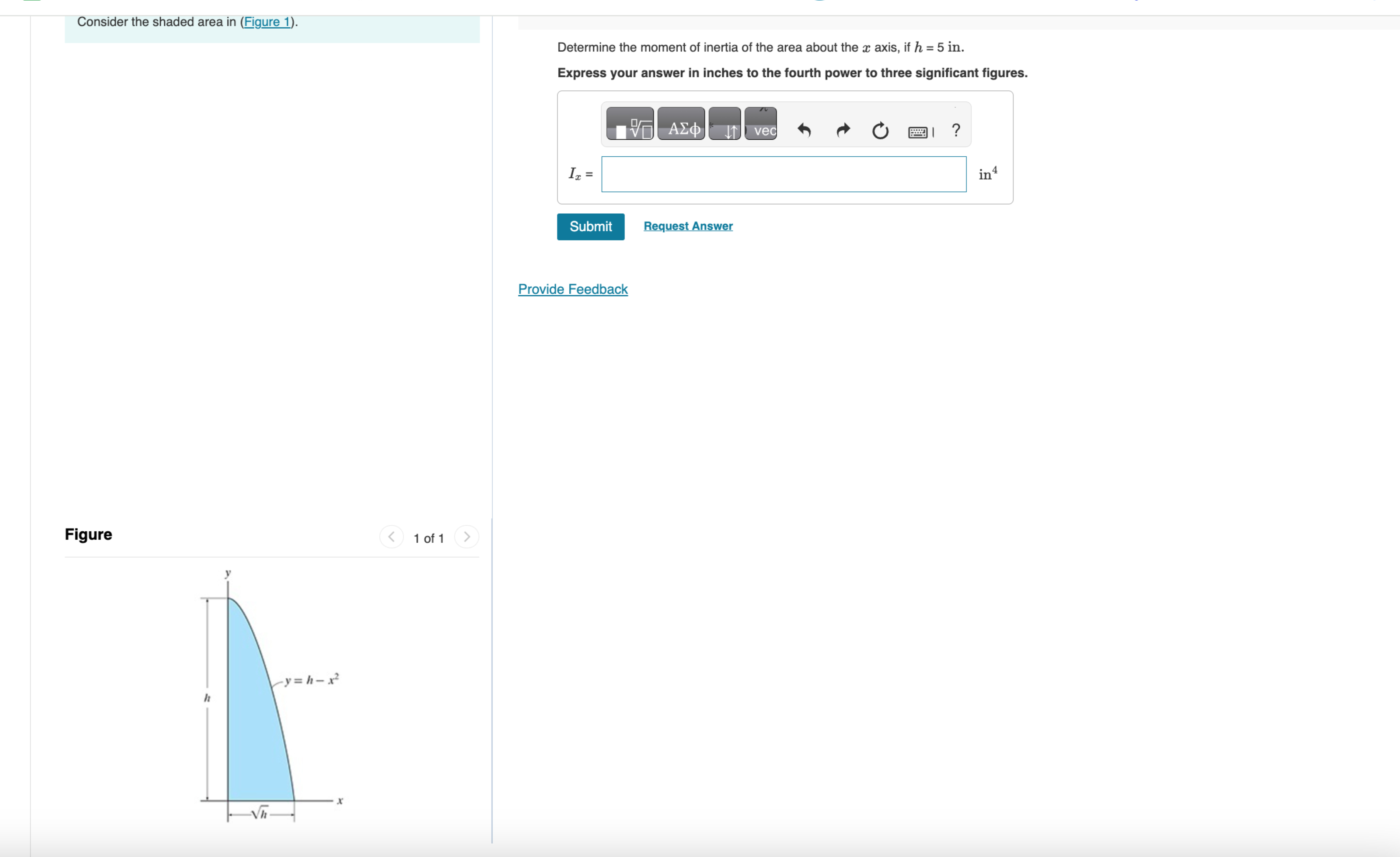 Solved Consider the shaded area in (Figure 1).Determine the | Chegg.com