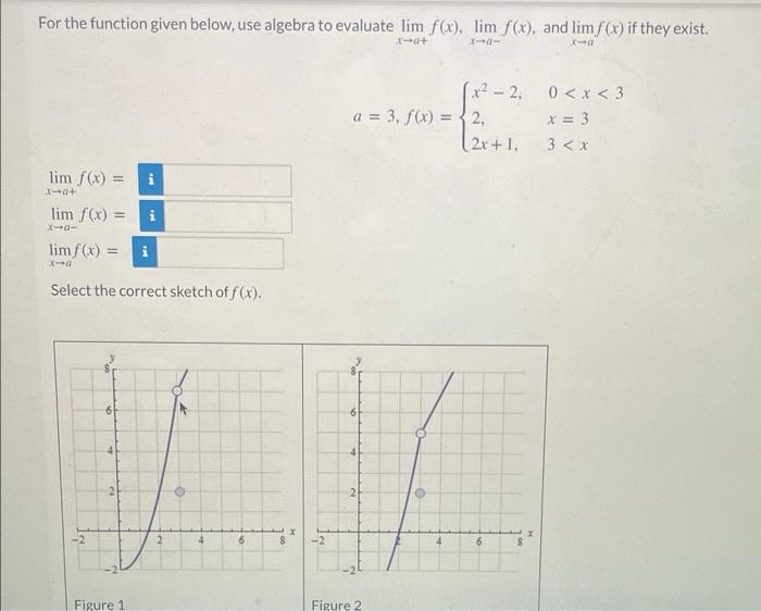 Solved For the function given below, use algebra to evaluate | Chegg.com
