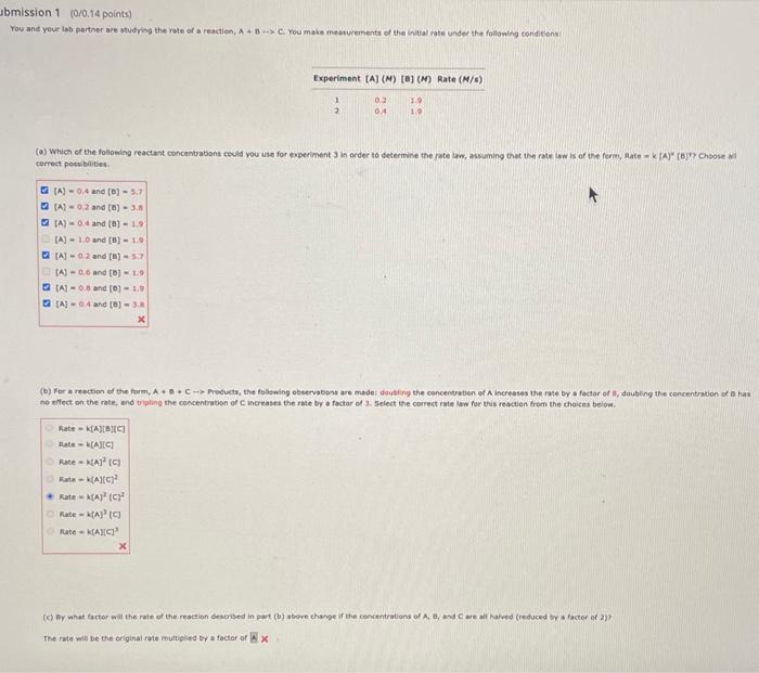 Solved You and yeur lab parther are studying the rate of a | Chegg.com