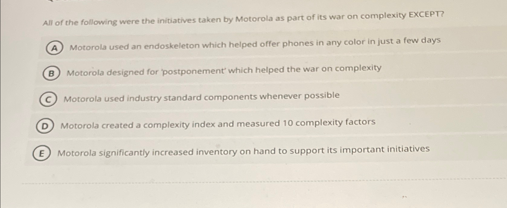 Solved All of the following were the initiatives taken by | Chegg.com