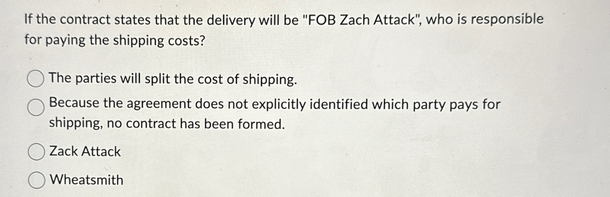 Solved If the contract states that the delivery will be "FOB | Chegg.com