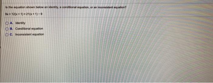 Solved Is the equation shown below an identity, a | Chegg.com