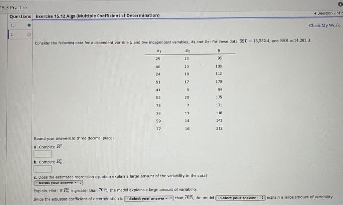 Solved 15,3 Practice Questions Exercise 15.12 Algo (Multiple | Chegg.com