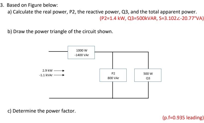 Solved 3. Based on Figure below: a) Calculate the real | Chegg.com