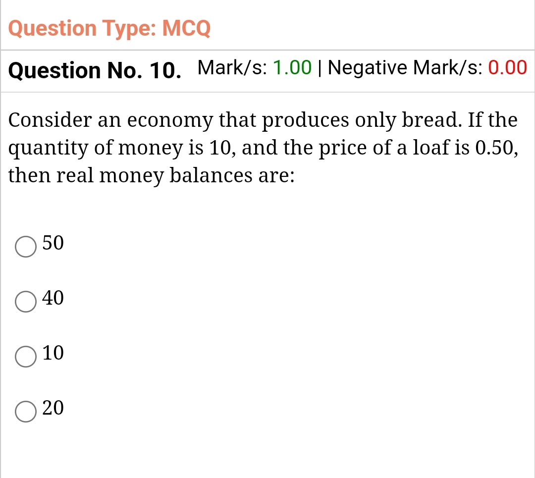 Solved Question Type: MCQQuestion No. 10. ﻿Mark/s: 1.00 | | Chegg.com