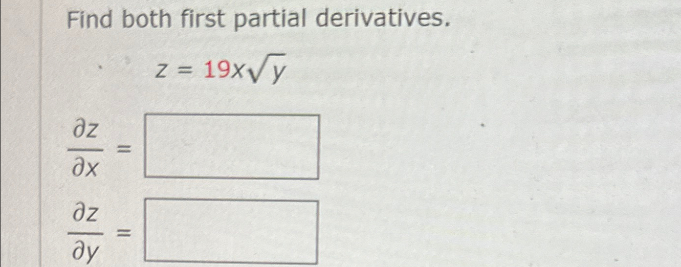 Solved Find both first partial | Chegg.com