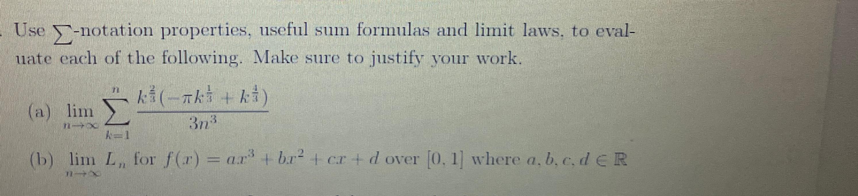 Solved Use ∑??-notation properties, useful sum formulas and | Chegg.com