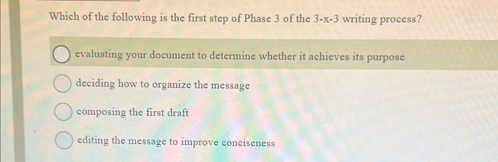 Solved Which of the following is the first step of Phase 3 | Chegg.com
