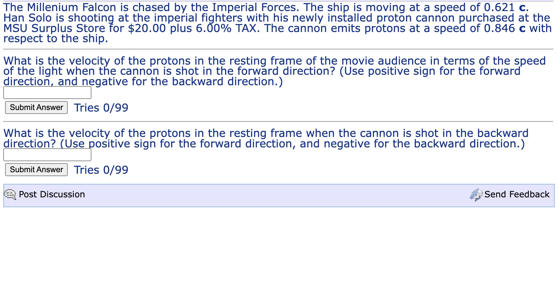 Solved The Millenium Falcon is chased by the Imperial | Chegg.com