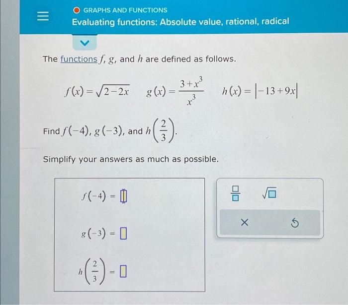 Solved The functions f,g, and h are defined as follows. | Chegg.com