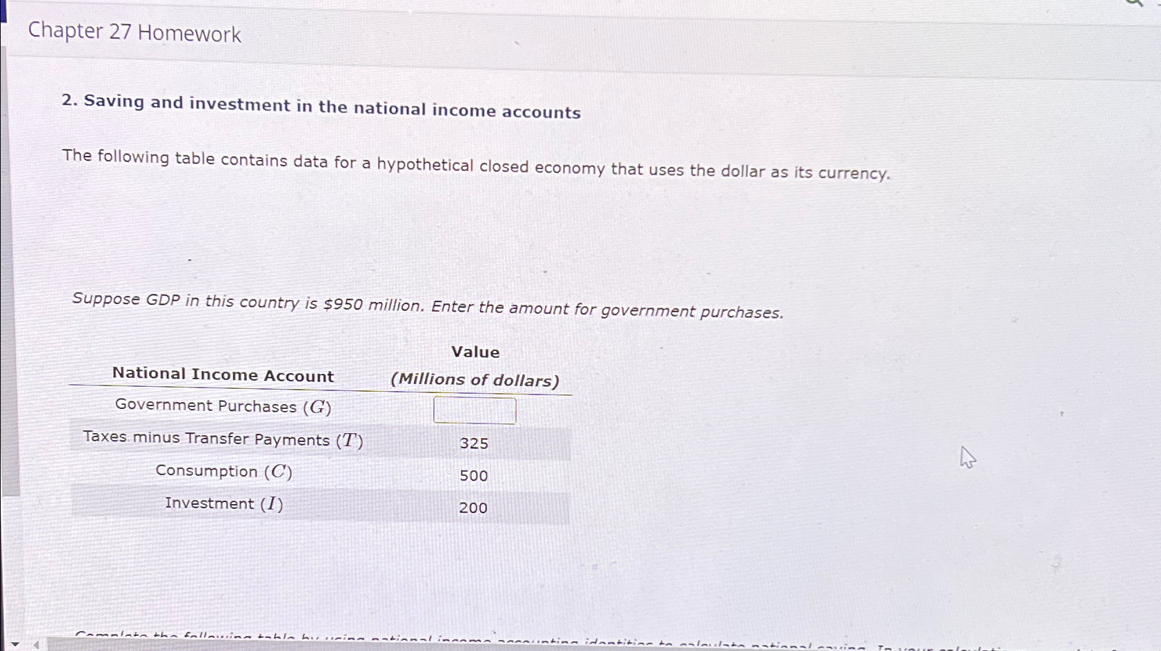 Solved Chapter 27 ﻿Homework2. ﻿Saving and investment in the | Chegg.com