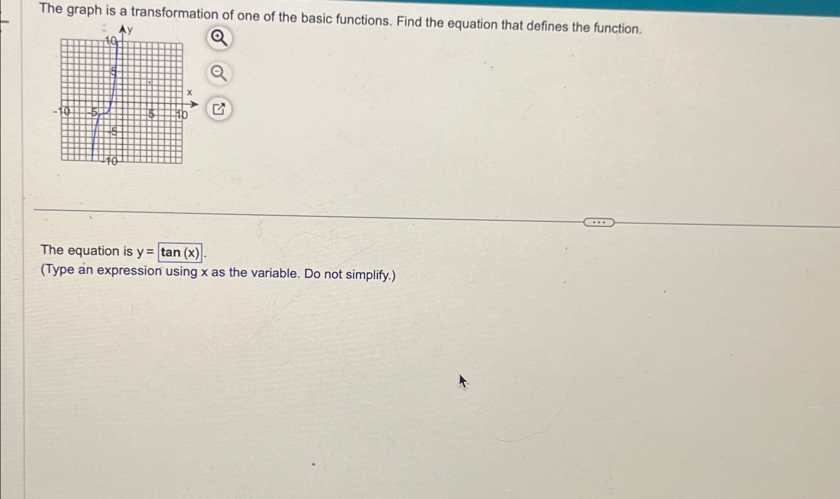 Solved The graph is a transformation of one of the basic | Chegg.com