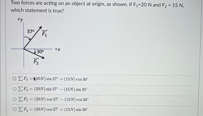 [solved] Two Forces Are Acting On An Object At Origin As S