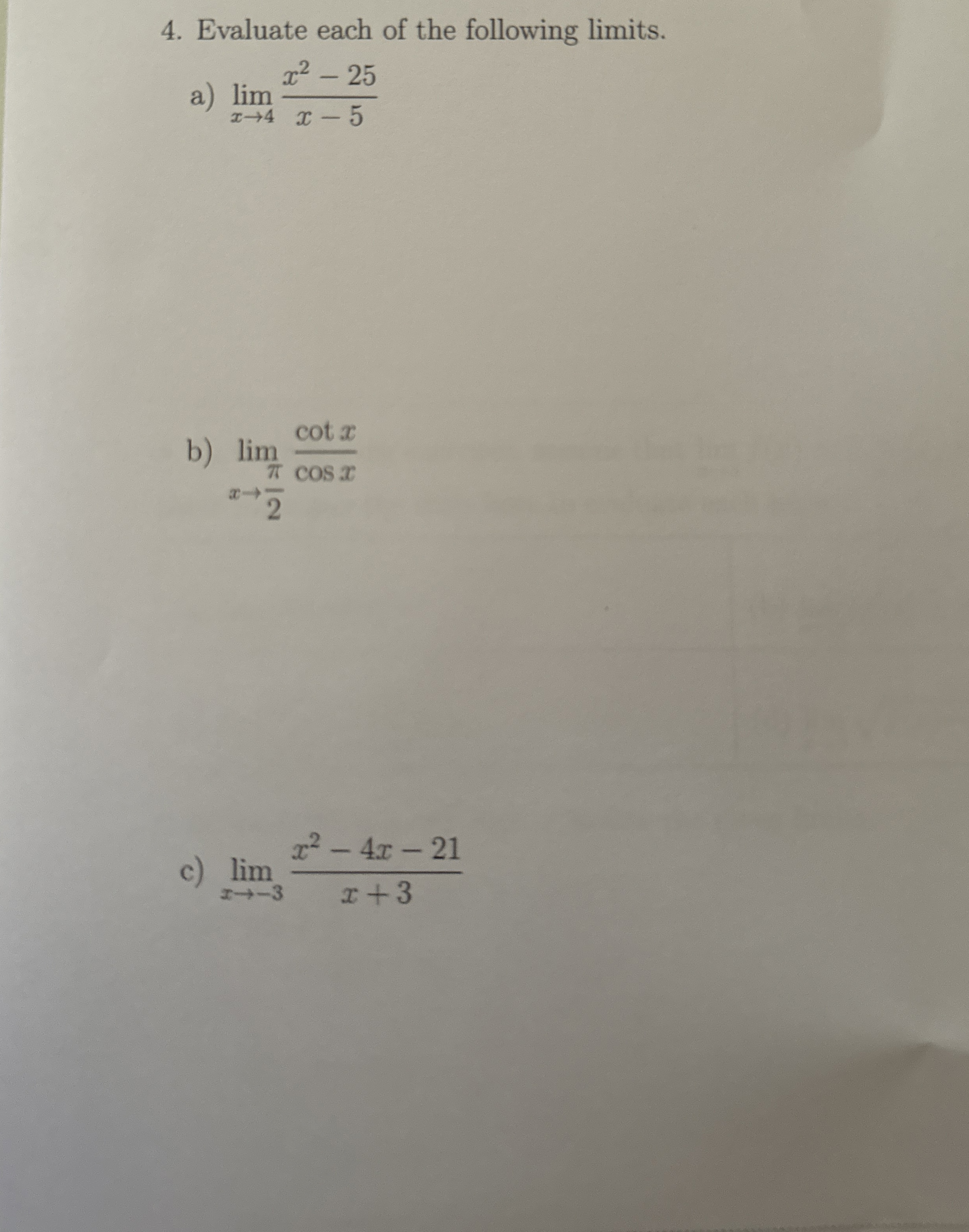 Solved Evaluate each of the following | Chegg.com