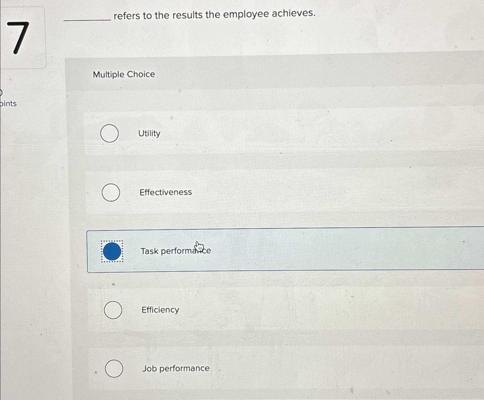 Solved refers to the results the employee achieves.Multiple | Chegg.com
