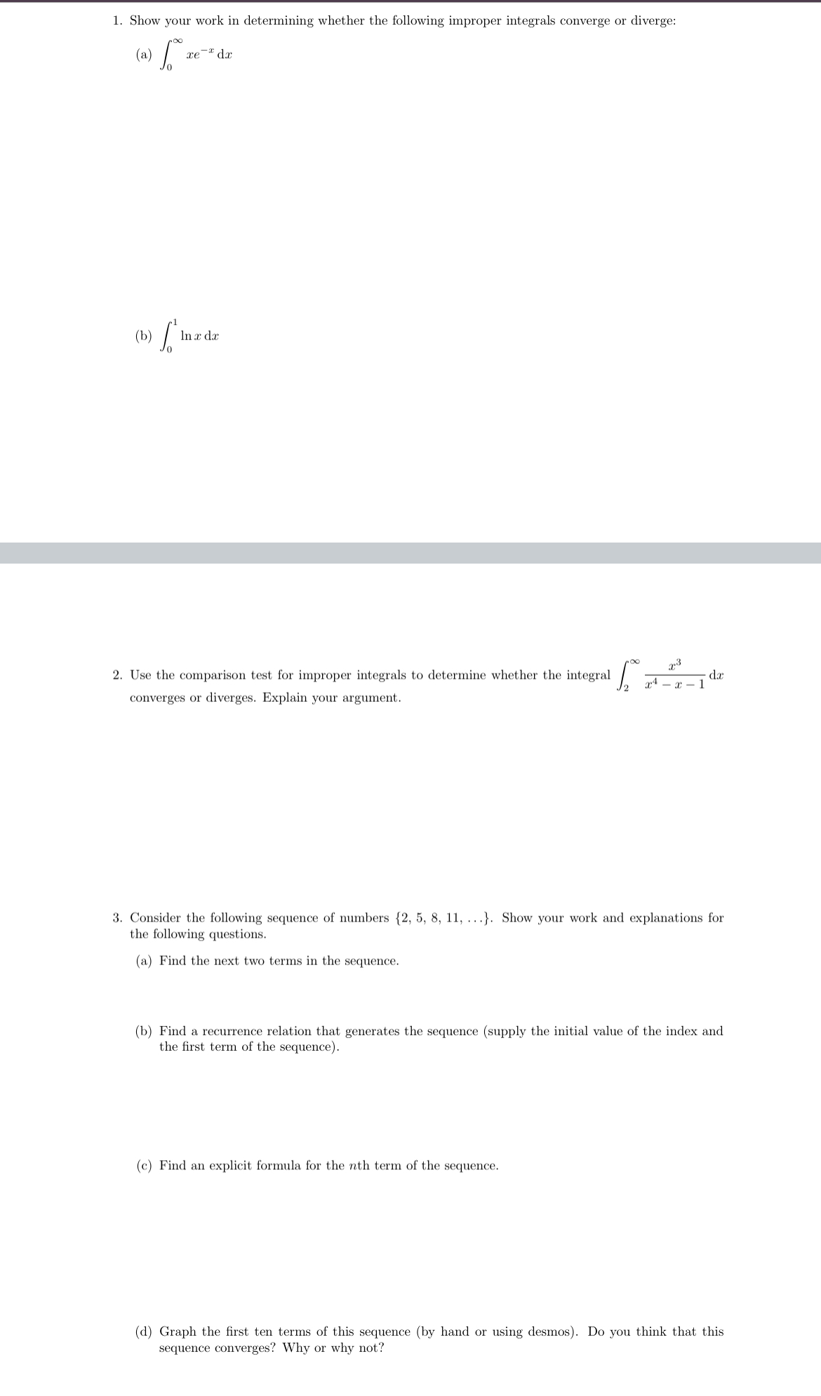 Solved Use the comparison test for improper integrals to | Chegg.com