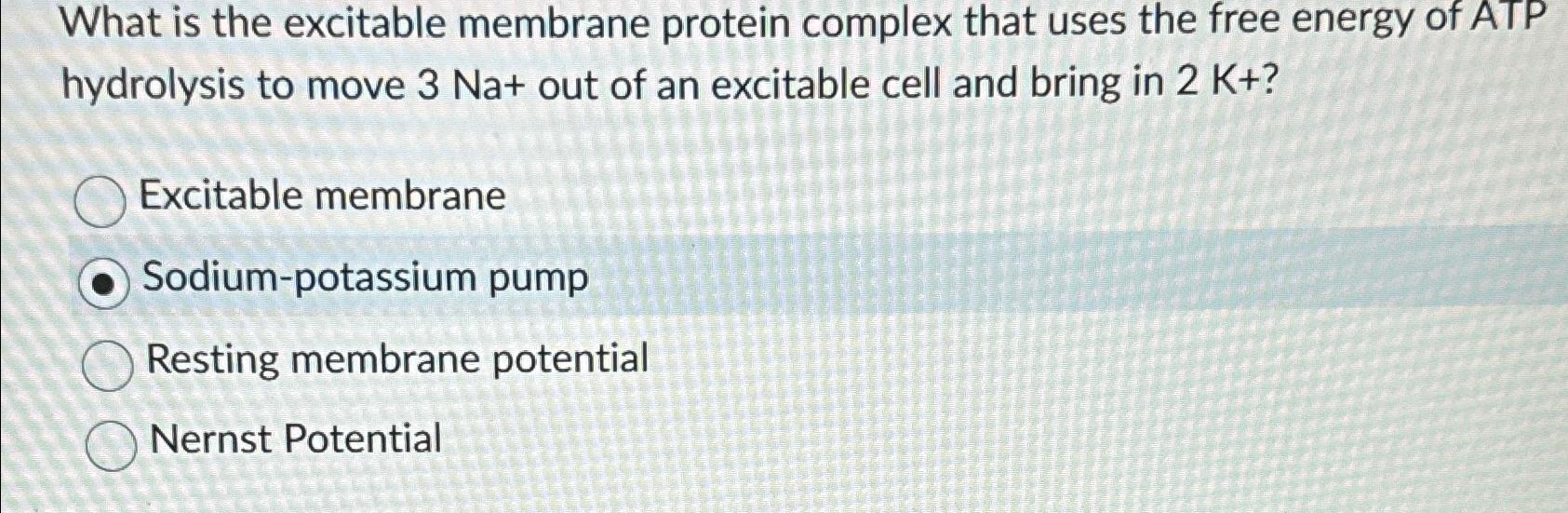 Solved What is the excitable membrane protein complex that | Chegg.com
