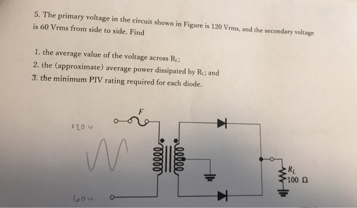 Solved 5. The primary voltage in the circuit shown in Figure | Chegg.com