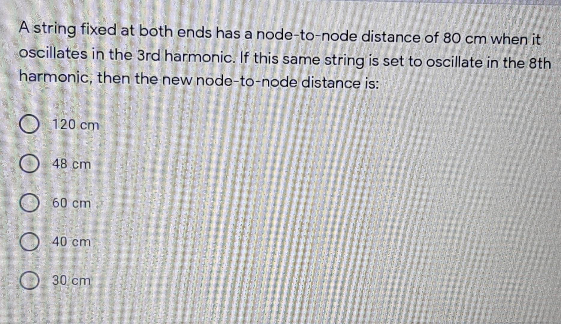 Solved A string fixed at both ends has a node-to-node | Chegg.com