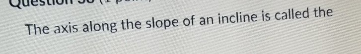 Solved The axis along the slope of an incline is called the | Chegg.com