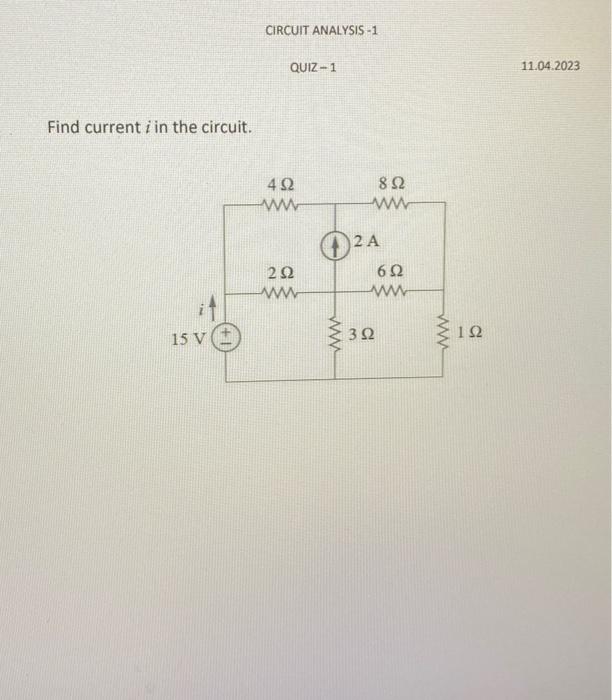 Solved Find current i in the circuit. | Chegg.com