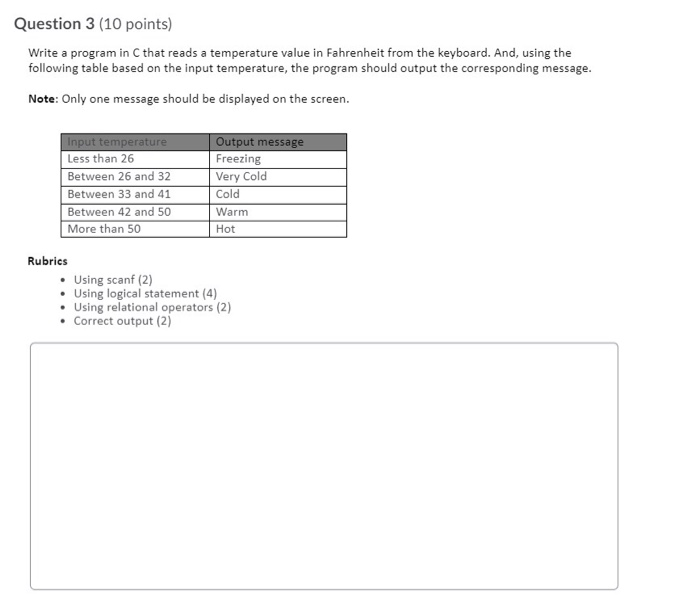 Solved Question 3 10 Points Write A Program In C That 1894