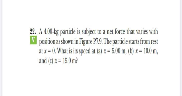 22. A 4.00-kg particle is subject to a net force that | Chegg.com