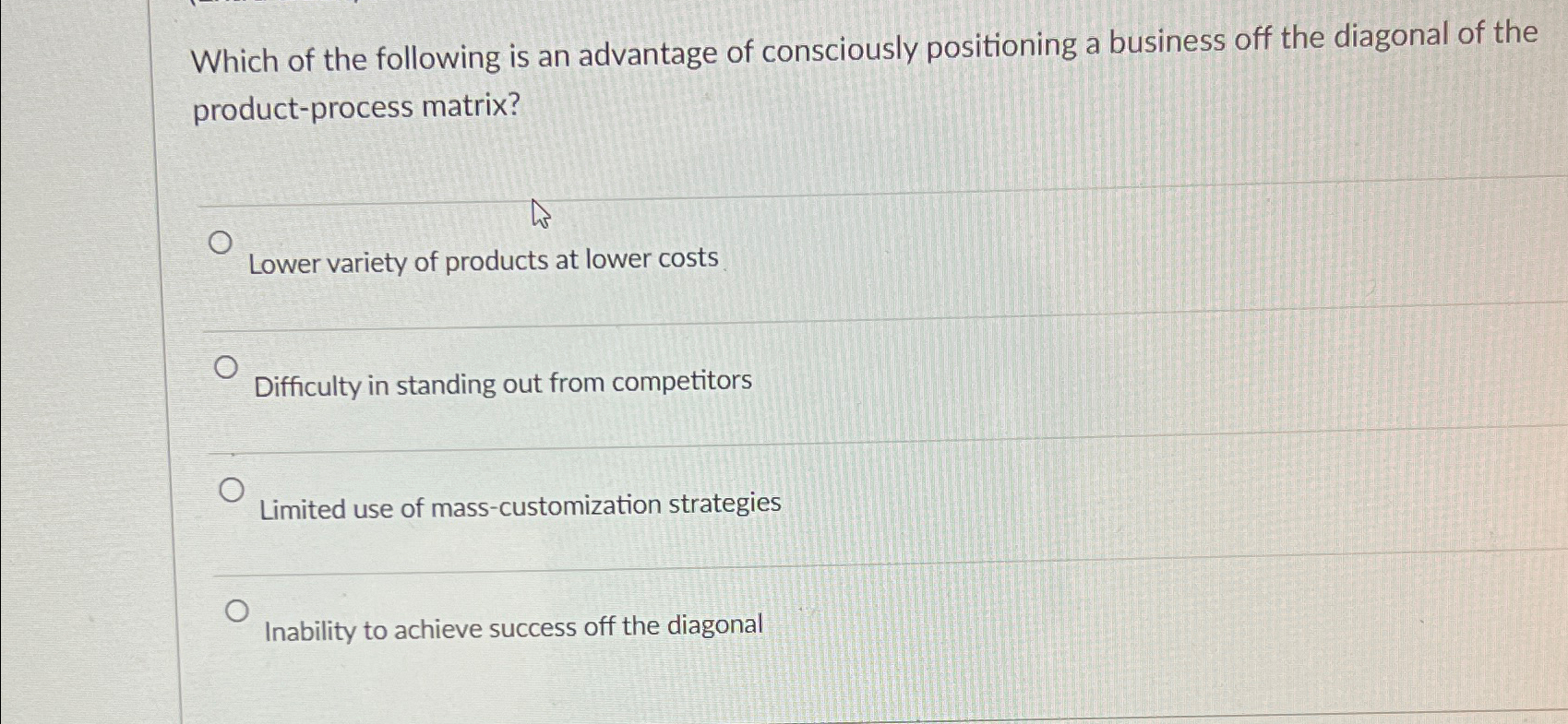 Solved Which of the following is an advantage of consciously | Chegg.com