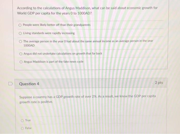 Solved According to the calculations of Angus Maddison, what | Chegg.com