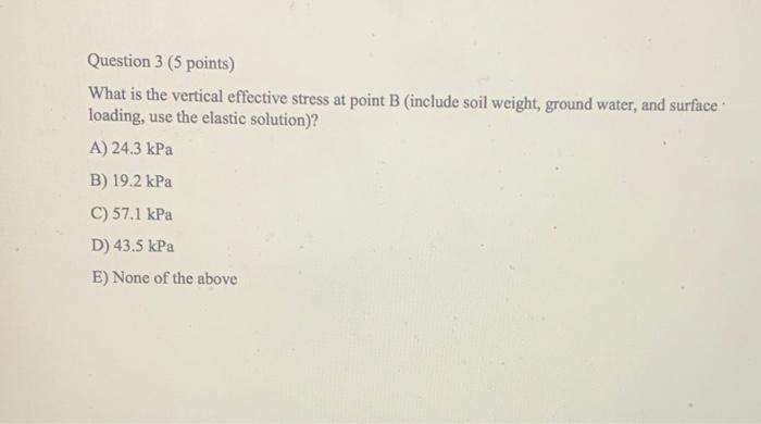 Solved Soil Profile and Surface Loading, Questions 2 and | Chegg.com