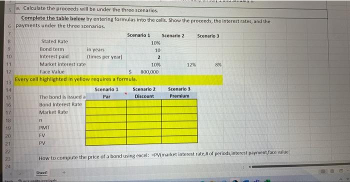 Complete the table below by entering formulas into | Chegg.com