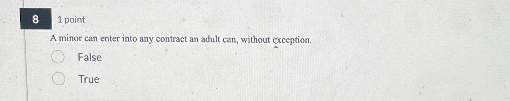 Solved 81 ﻿pointA minor can enter into any contract an adult | Chegg.com