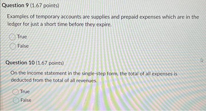 Solved Examples of temporary accounts are supplies and | Chegg.com