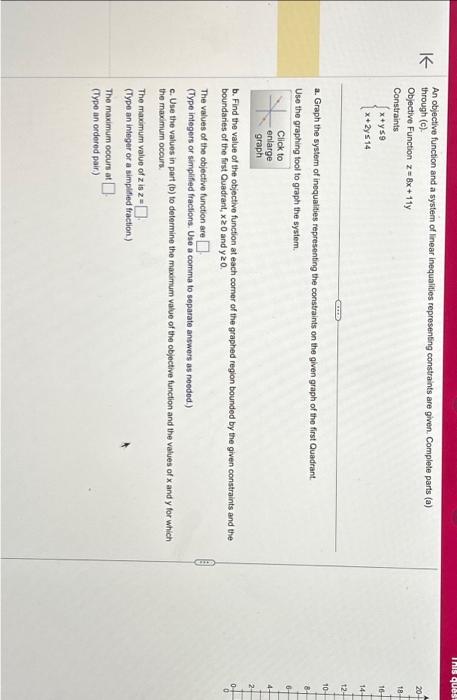 Solved An objective function and a system of linear | Chegg.com