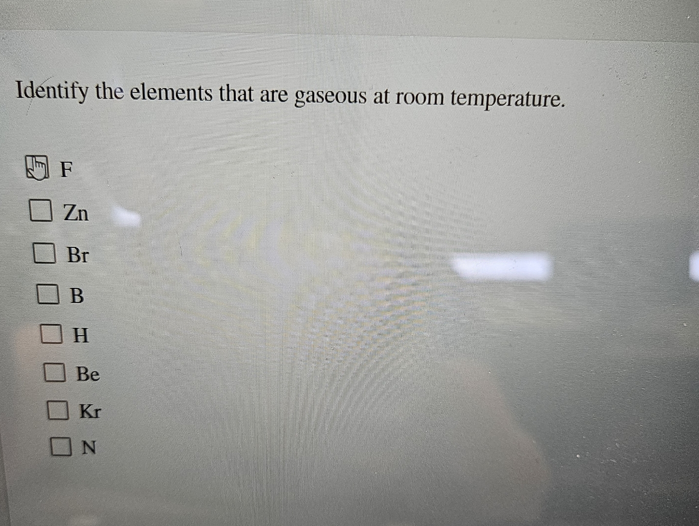 Solved Identify the elements that are gaseous at room | Chegg.com