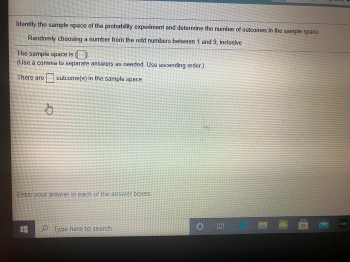 Solved Identify the sample space of the probability | Chegg.com