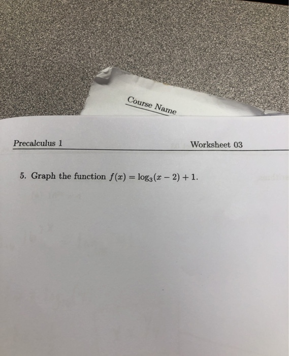 Solved Course Name Precalculus 1 Worksheet 03 5. Graph the | Chegg.com