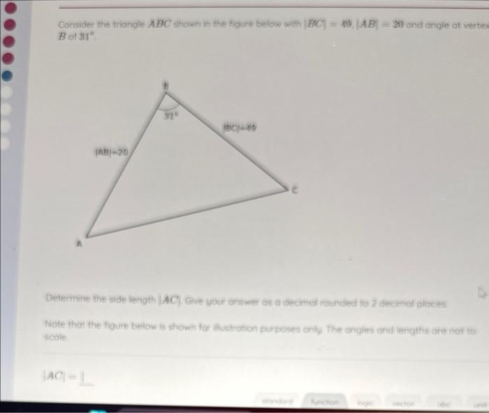 Solved Consider the triangle ABC shown in the figure below | Chegg.com